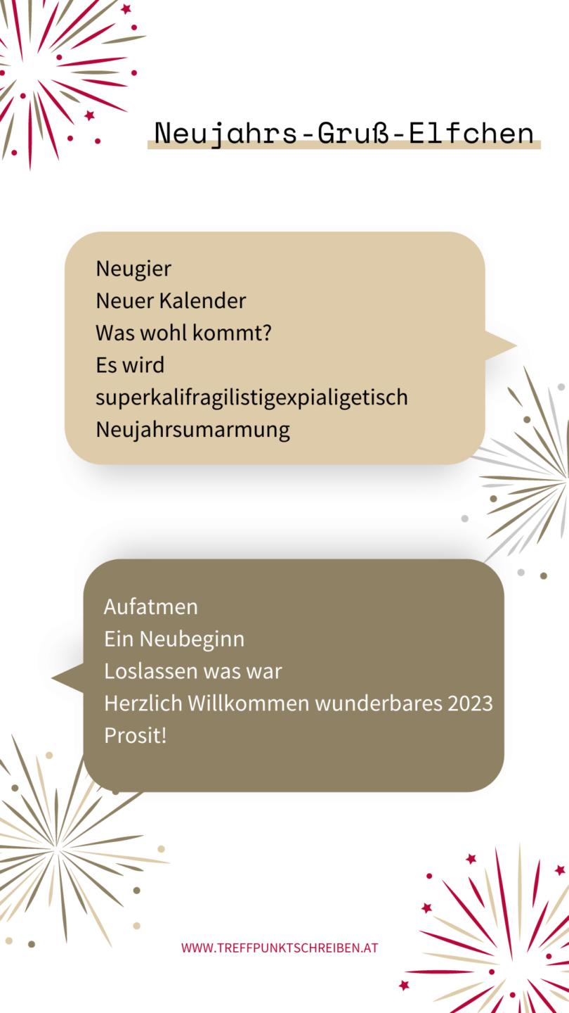 Schreiben rund um Weihnachten und das neue Jahr